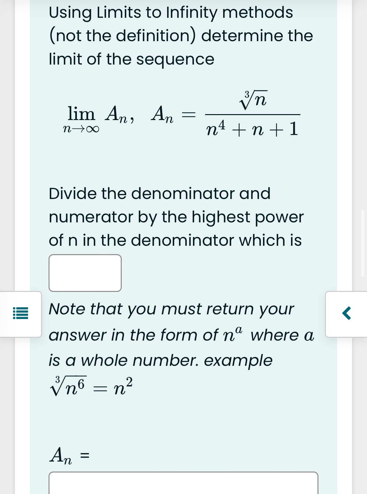 Solved Using Limits to Infinity methods (not the definition) | Chegg.com