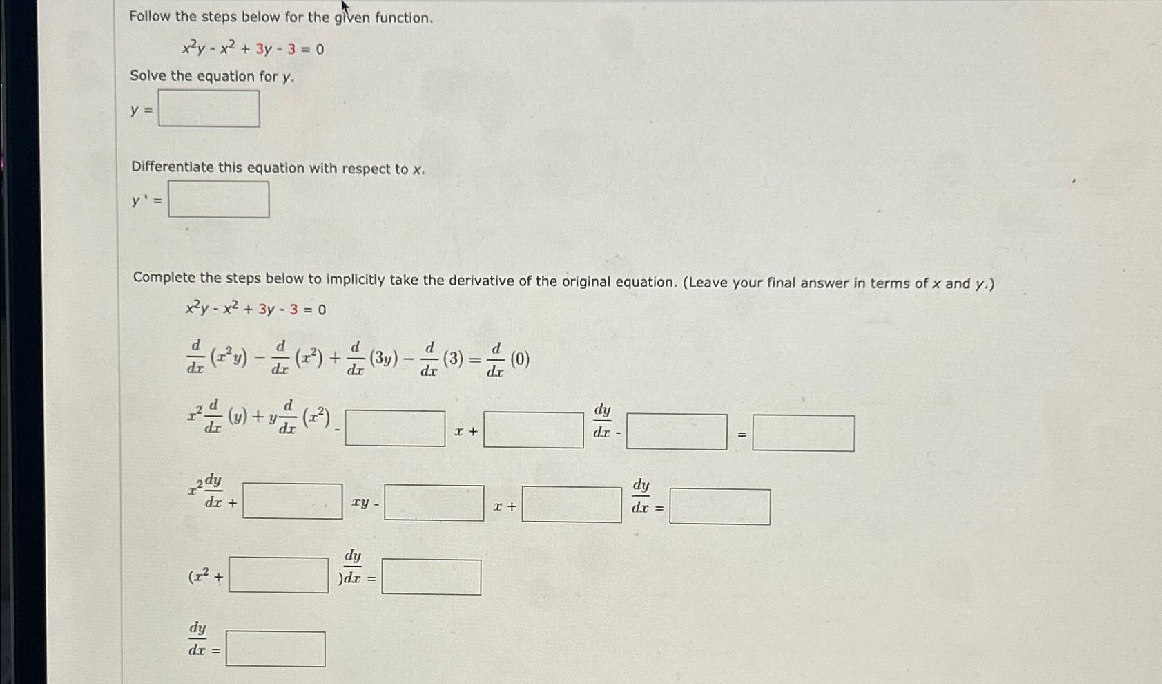 Solved Follow the steps below for the given | Chegg.com