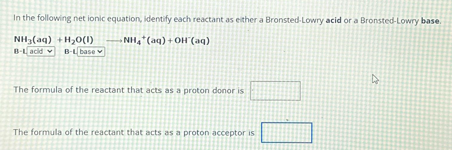 Solved In the following net ionic equation, identify each | Chegg.com