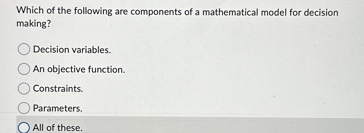 Solved Which of the following are components of a | Chegg.com