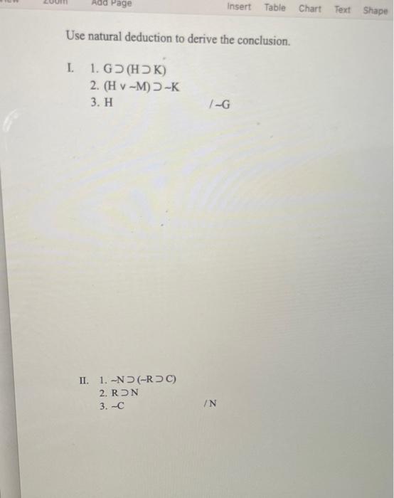 Solved Add Page Insert Table Chart Text Shape Use natural | Chegg.com
