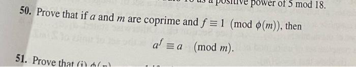 Solved 50. Prove that if a and m are coprime and | Chegg.com