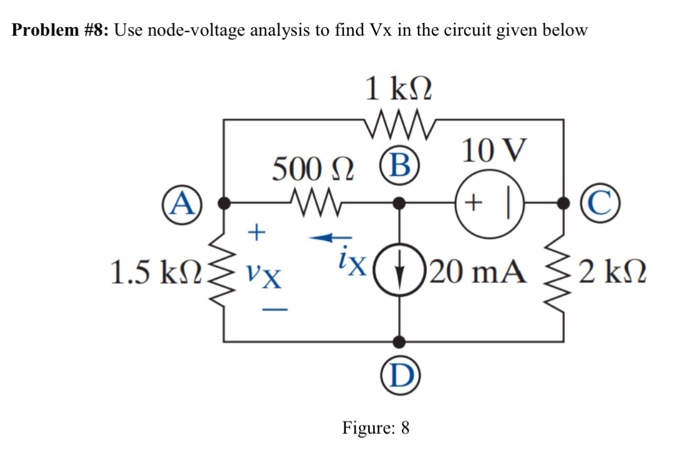 Solved Problem #8: Use node-voltage analysis to find Vx in | Chegg.com