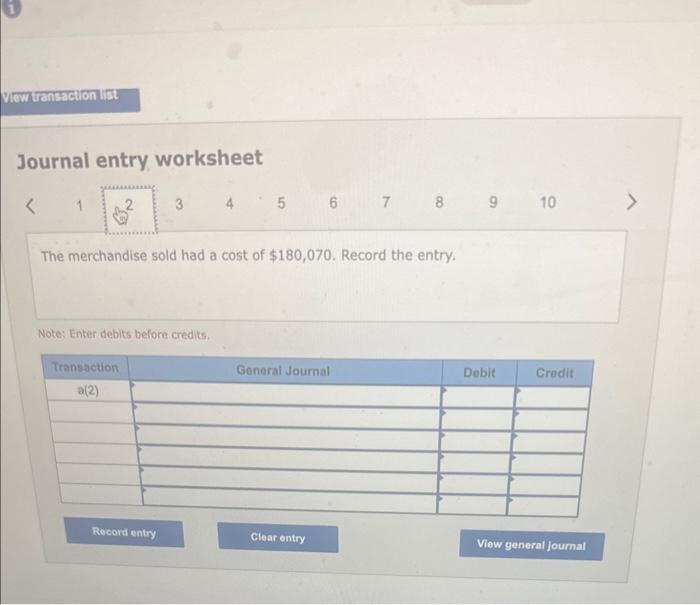 Solved Journal entry worksheet 12 5 6 8 The merchandise | Chegg.com