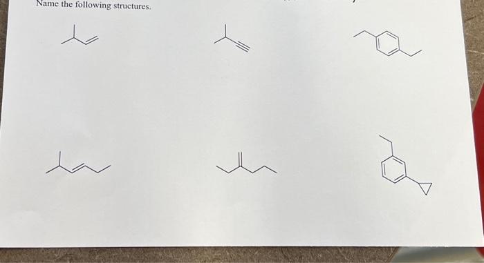 Solved Name the following structures. | Chegg.com