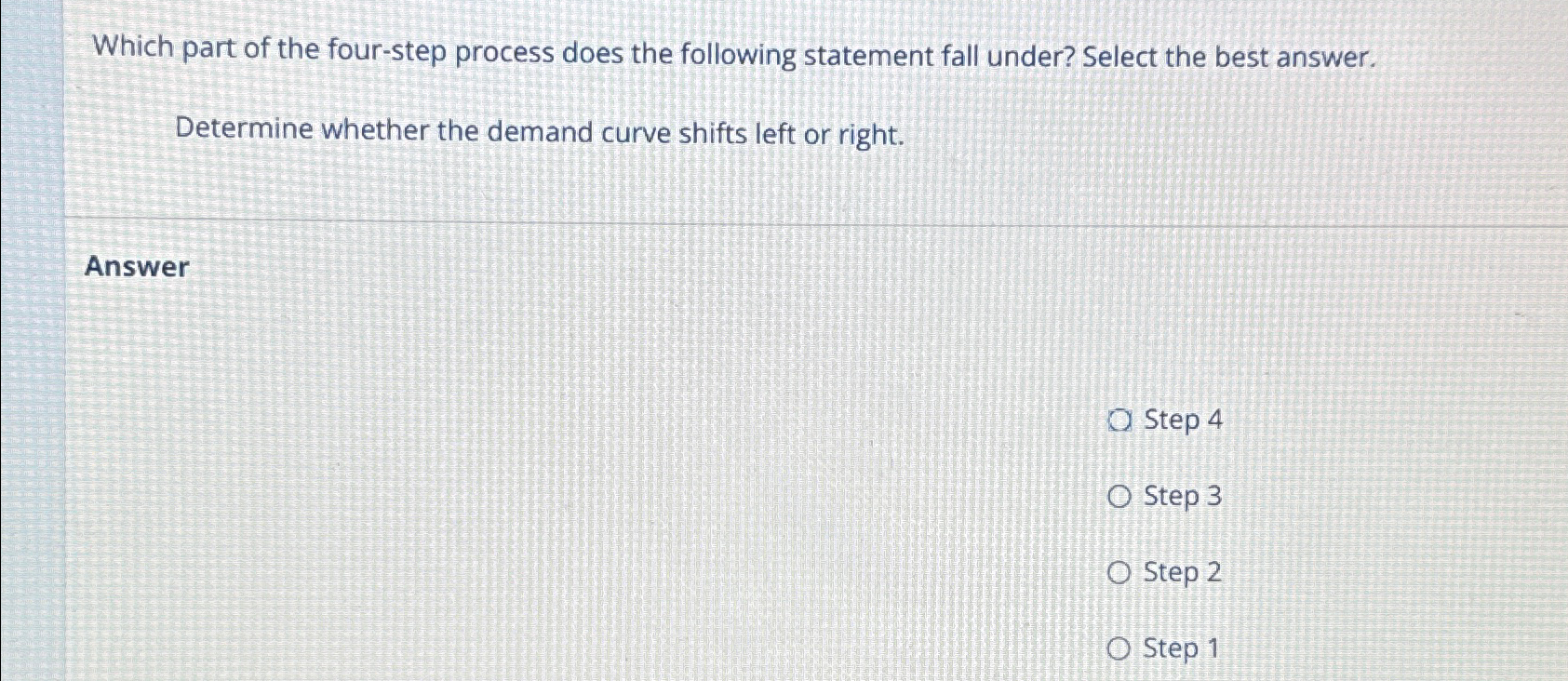 Solved Which part of the four-step process does the | Chegg.com