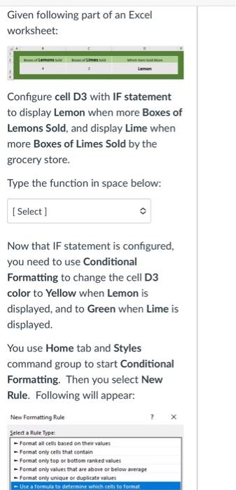 Solved Given following part of an Excel worksheet: Configure | Chegg.com
