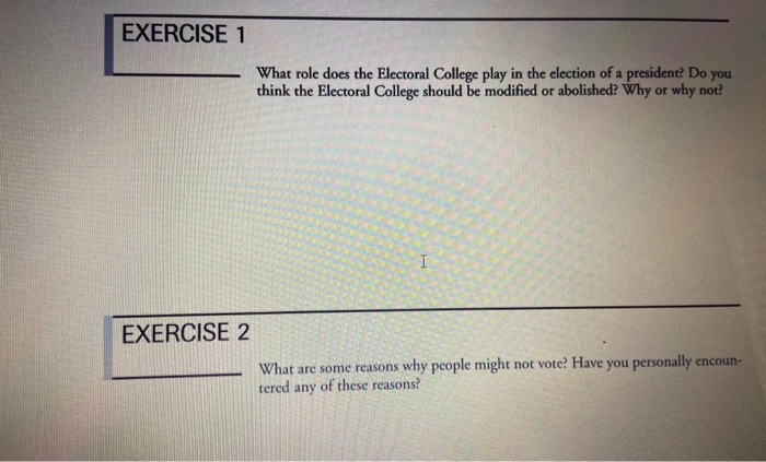 Solved Exercise 1 What Role Does The Electoral College Play 0635