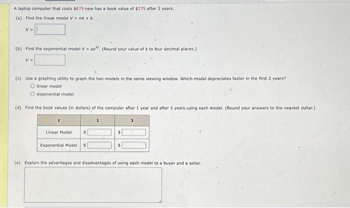 Solved A laptop computer that costs $675 new has a book | Chegg.com