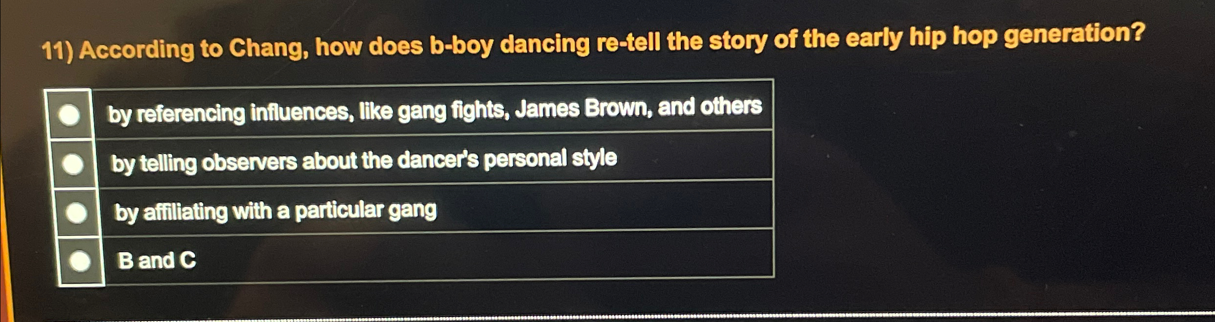 Solved According to Chang, how does b-boy dancing re-tell | Chegg.com