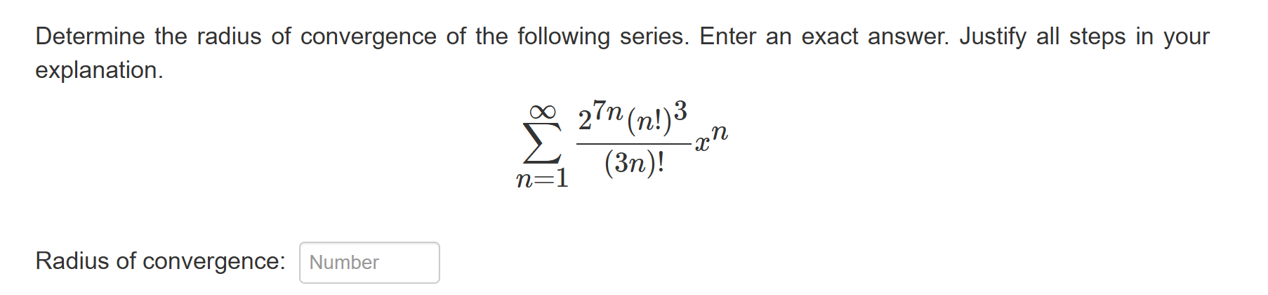 Solved Determine the radius of ﻿convergence of ﻿the | Chegg.com