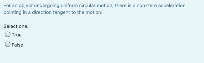 Solved For an object undergoing uniform circular motion, | Chegg.com