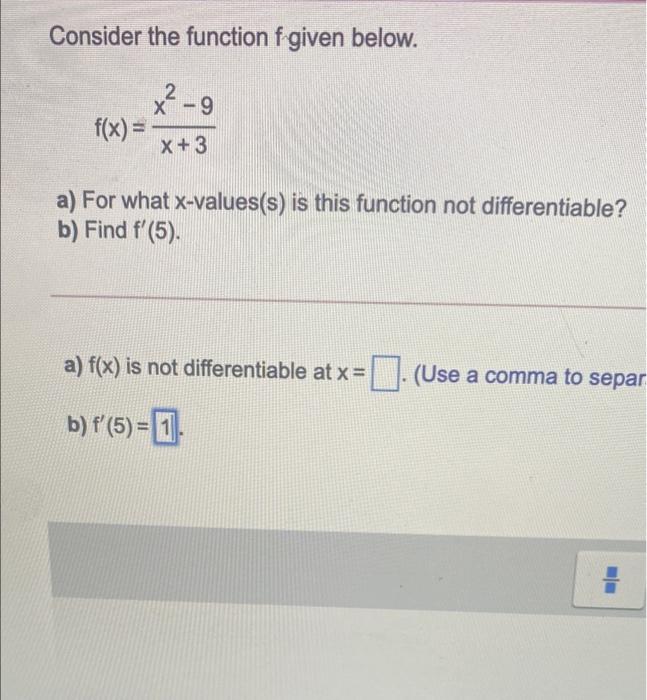 Solved Consider the function f given below. x² . X-9 f(x) = | Chegg.com
