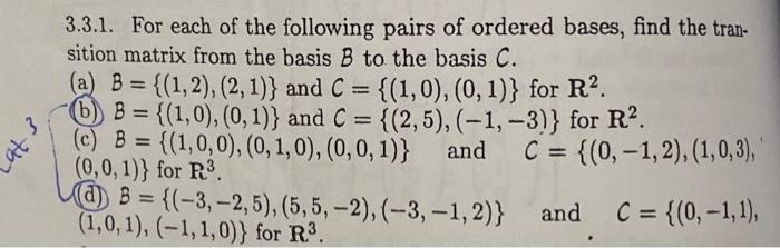 Solved 3.3.1. For each of the following pairs of ordered | Chegg.com