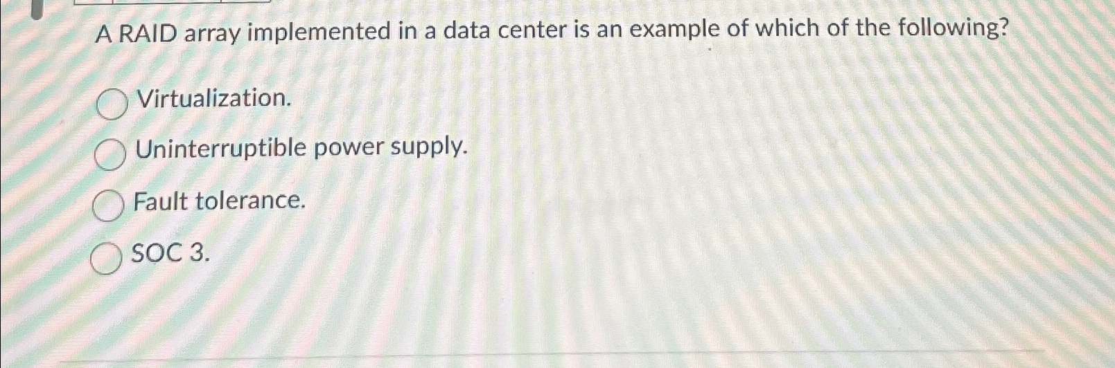 Solved A RAID array implemented in a data center is an | Chegg.com