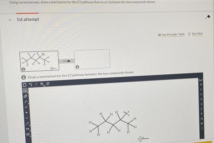 Solved Using curved arrows, draw a mechanism for the E2 | Chegg.com