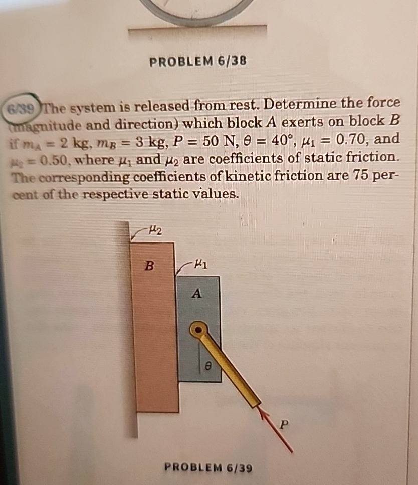 6/89) ﻿The system is released from rest. Determine | Chegg.com