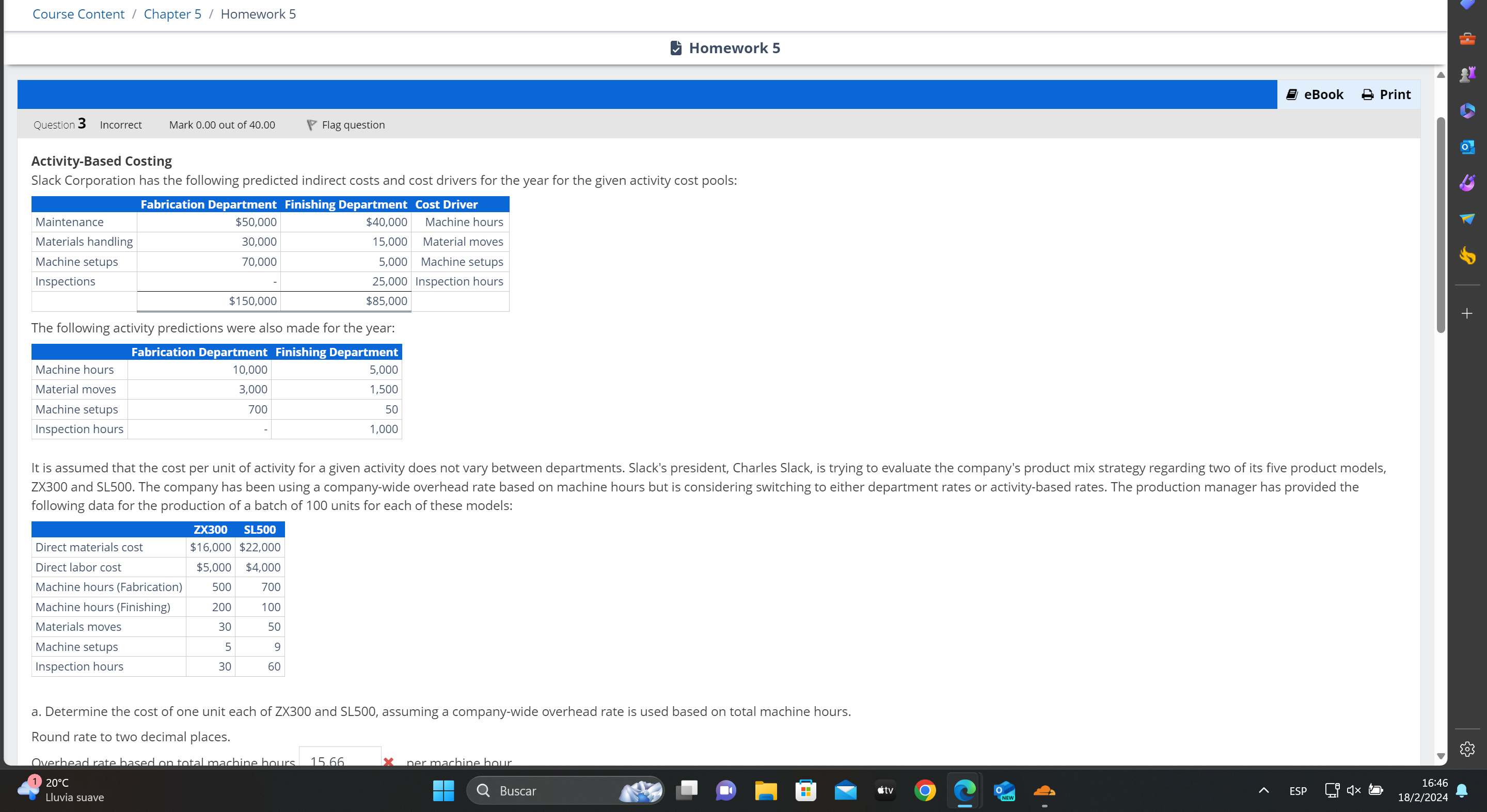 Solved Activity-Based CostingSlack Corporation has the | Chegg.com