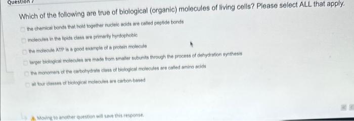 Solved Which of the following are true of biological | Chegg.com