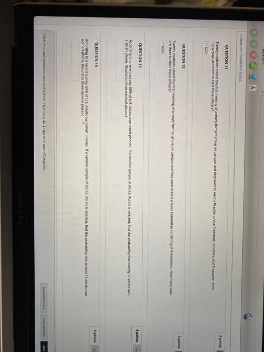 Solved A А Question Completion Status 5 points QUESTION 11 | Chegg.com