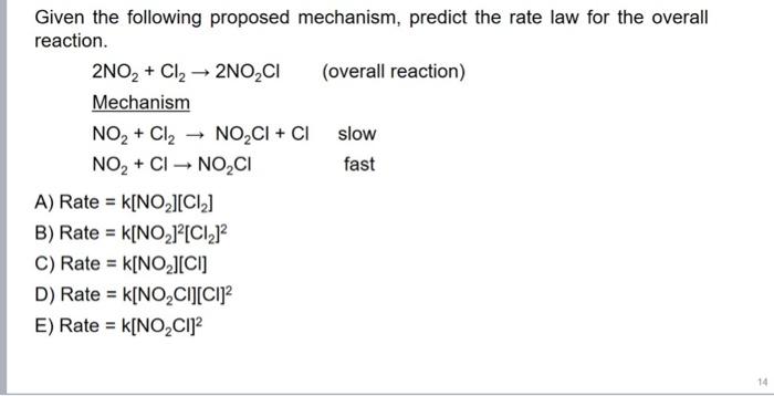 Solved Which rate law is termolecular? A) rate =k[A][B]2 B) | Chegg.com