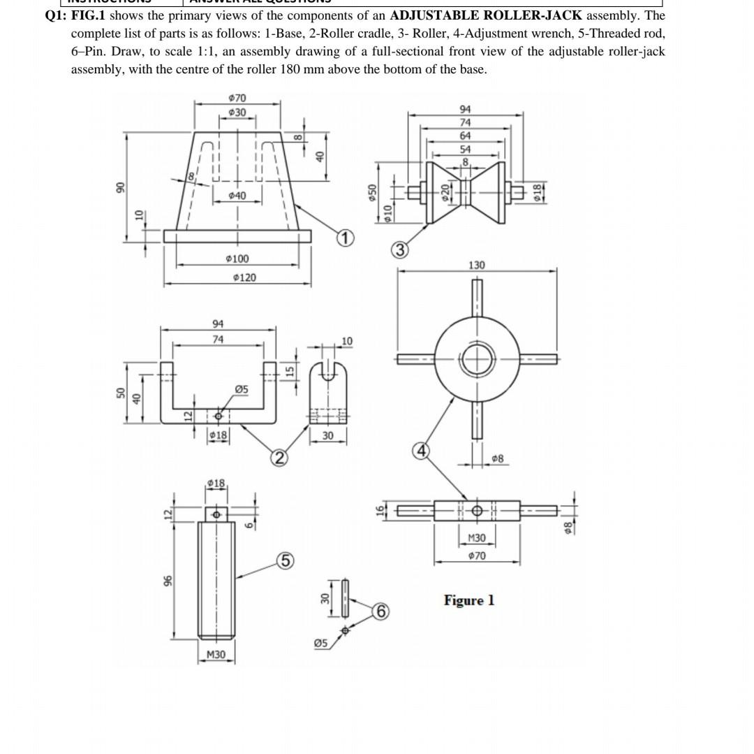 21: FIG.1 shows the primary views of the components | Chegg.com