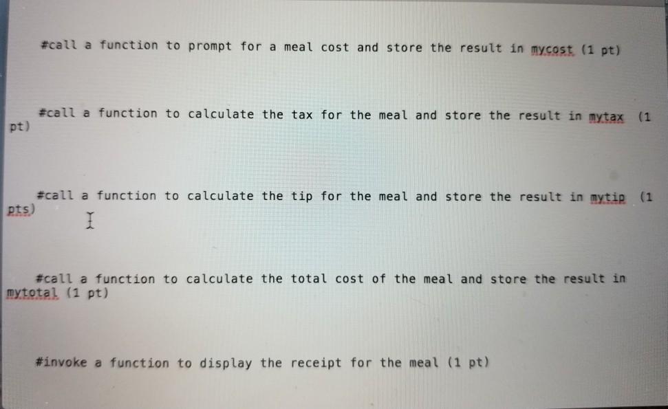Solved Lab 5: Functions Instructions: Fill in the missing | Chegg.com