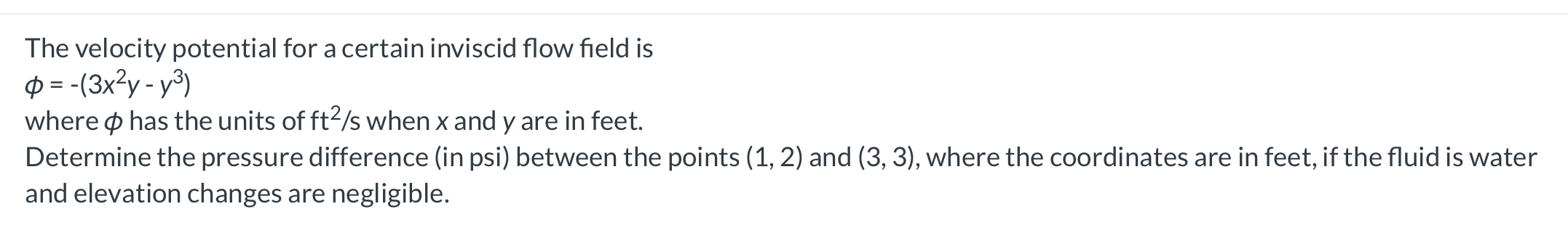 Solved The velocity potential for a certain inviscid flow | Chegg.com