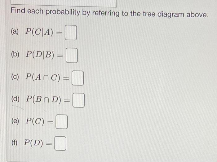 Solved Find each probability by referring to the tree | Chegg.com