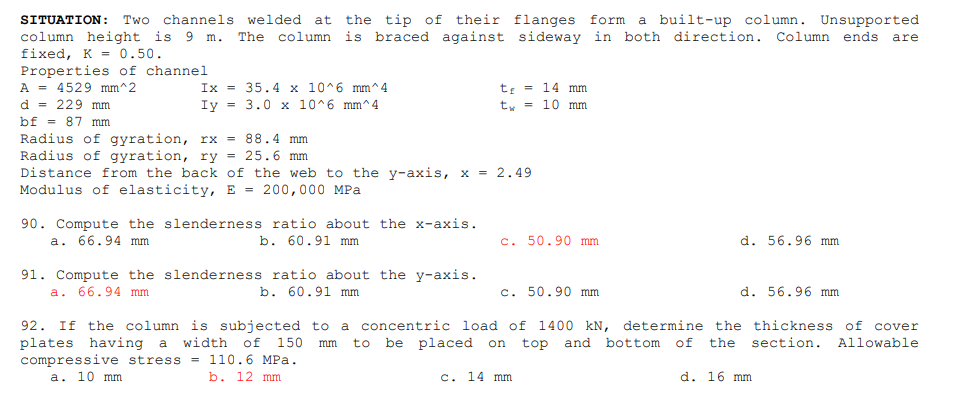 Solved SITUATION: Two channels welded at the tip of their | Chegg.com