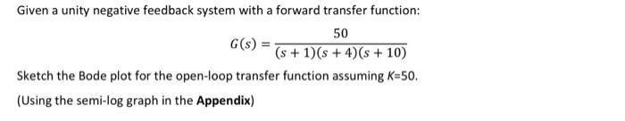 Solved Given a unity negative feedback system with a forward | Chegg.com