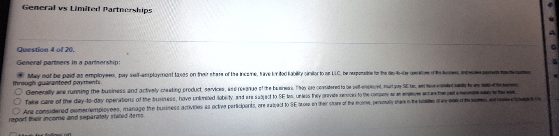 Solved General vs Limited PartnershipsQuestion 4 ﻿of | Chegg.com