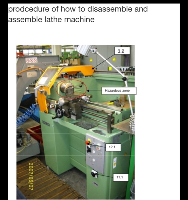 Solved prodcedure of how to disassemble and assemble lathe | Chegg.com