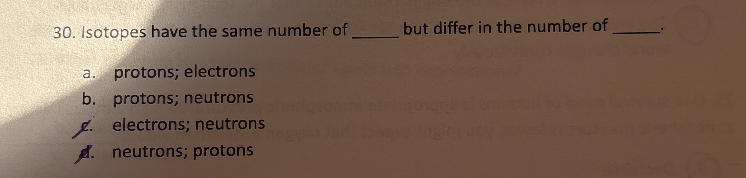 Solved Isotopes have the same number ofbut differ in the | Chegg.com