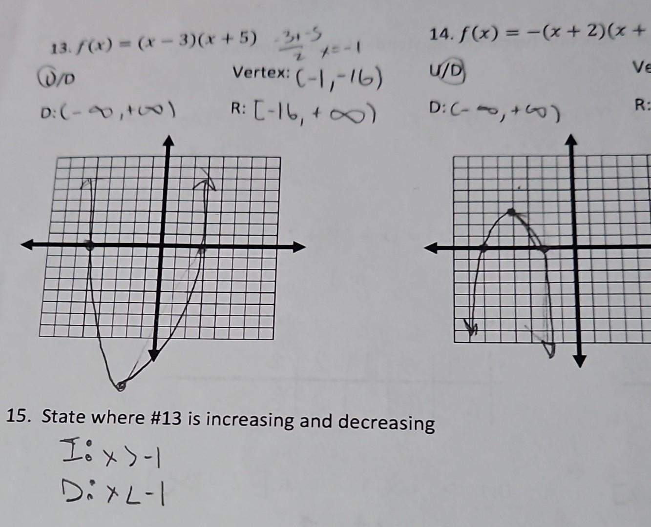 Solved How do you find where functions are increasing and | Chegg.com