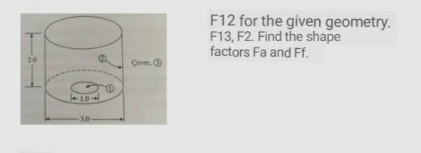 Solved F12 for the given geometry. F13, F2. Find the shape | Chegg.com