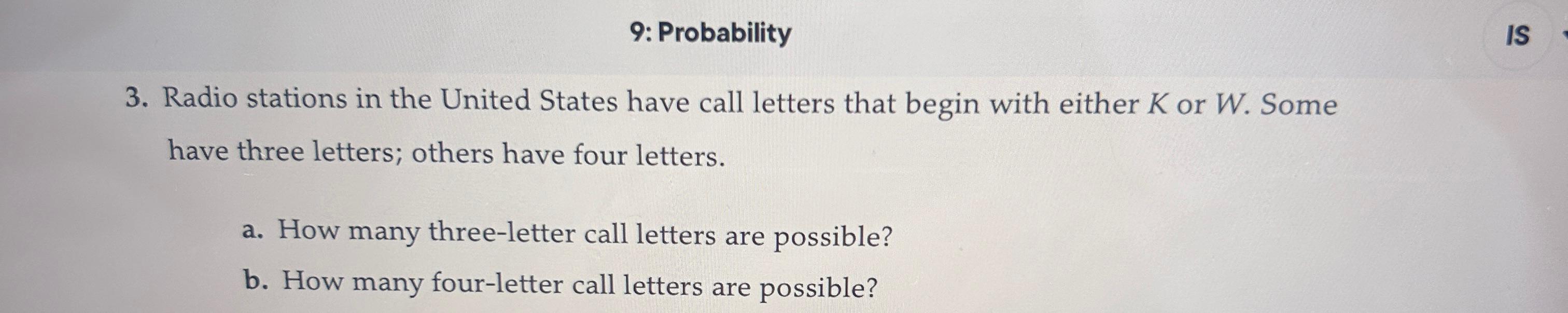 Solved 9: Probability\\n3. Radio stations in the United | Chegg.com