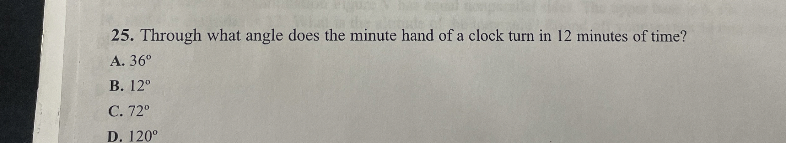 Solved Through what angle does the minute hand of a clock | Chegg.com