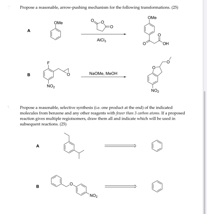 Solved Propose a reasonable, arrow-pushing mechanism for the | Chegg.com