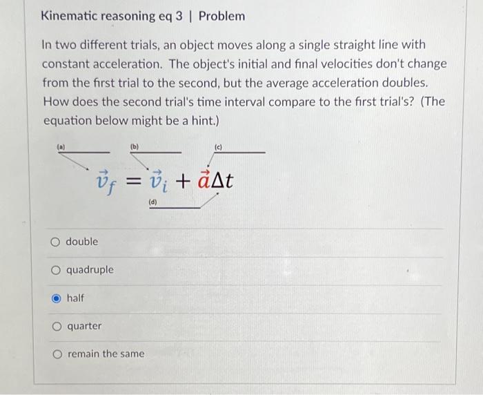 Solved Kinematic reasoning eq 3 | Problem In two different | Chegg.com