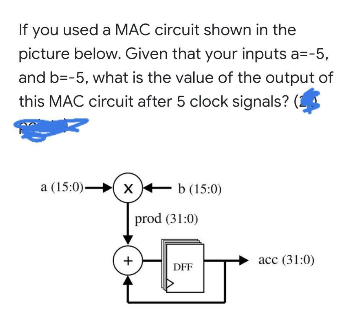 Solved If you used a MAC circuit shown in the picture below. | Chegg.com