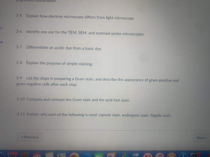 Solved 3-5 Explain how electron microscopy differs from | Chegg.com