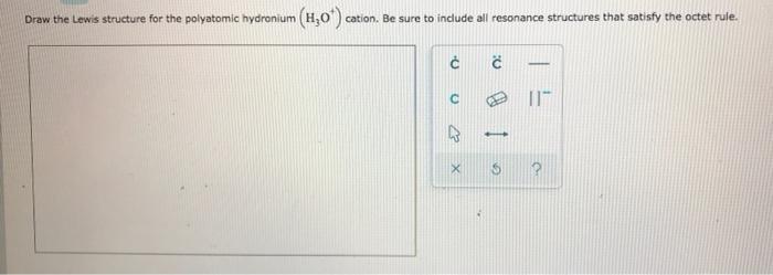 Solved Draw the Lewis structure for the polyatomic hydronium | Chegg.com