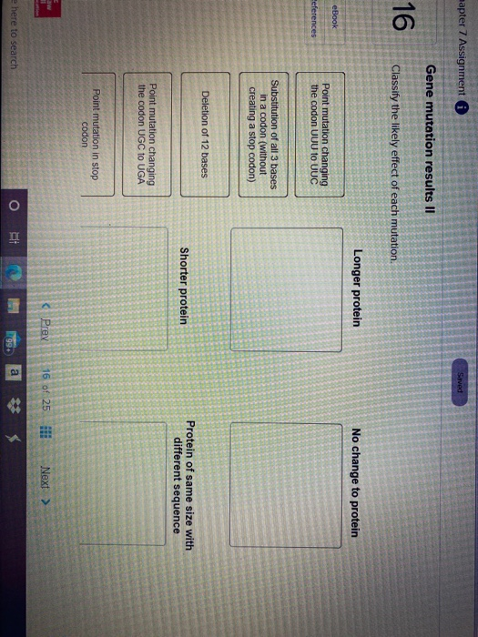 Solved mapter 7 Assignment 6 Sved Gene mutation results Il | Chegg.com