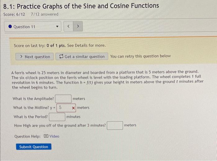Solved Questions on Practice Graphs of the Sine and Cosine | Chegg.com