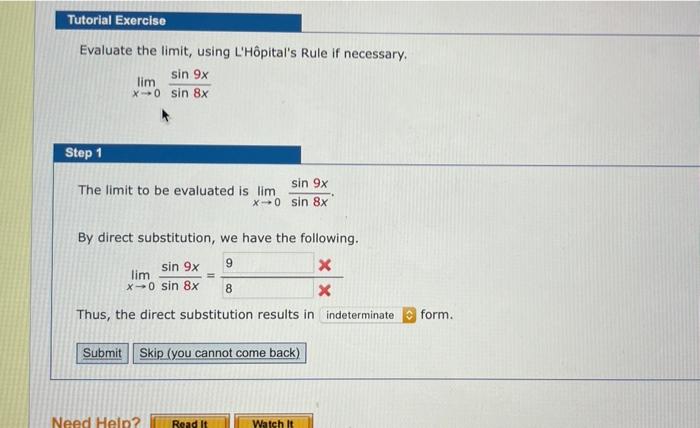 Solved Tutorial Exercise Evaluate the limit, using | Chegg.com