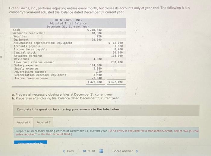 Solved a-1. ﻿Prepare an income statement for the year ended | Chegg.com