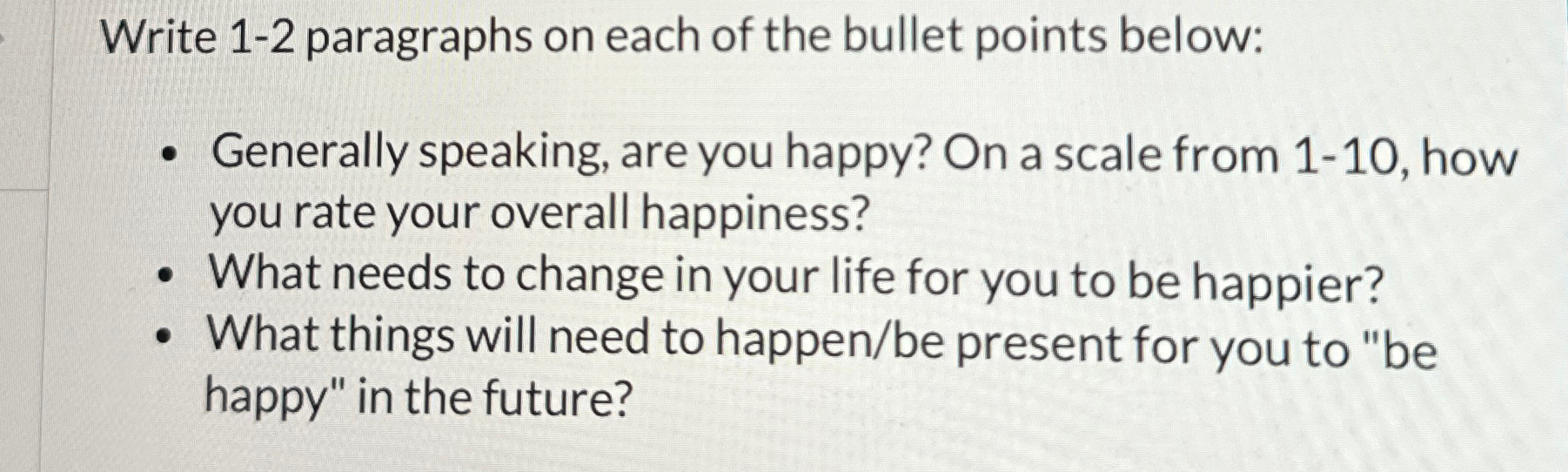 Solved Write 1-2 ﻿paragraphs on each of the bullet points | Chegg.com