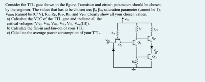 Solved Consider the TTL gate shown in the figure. Transistor | Chegg.com