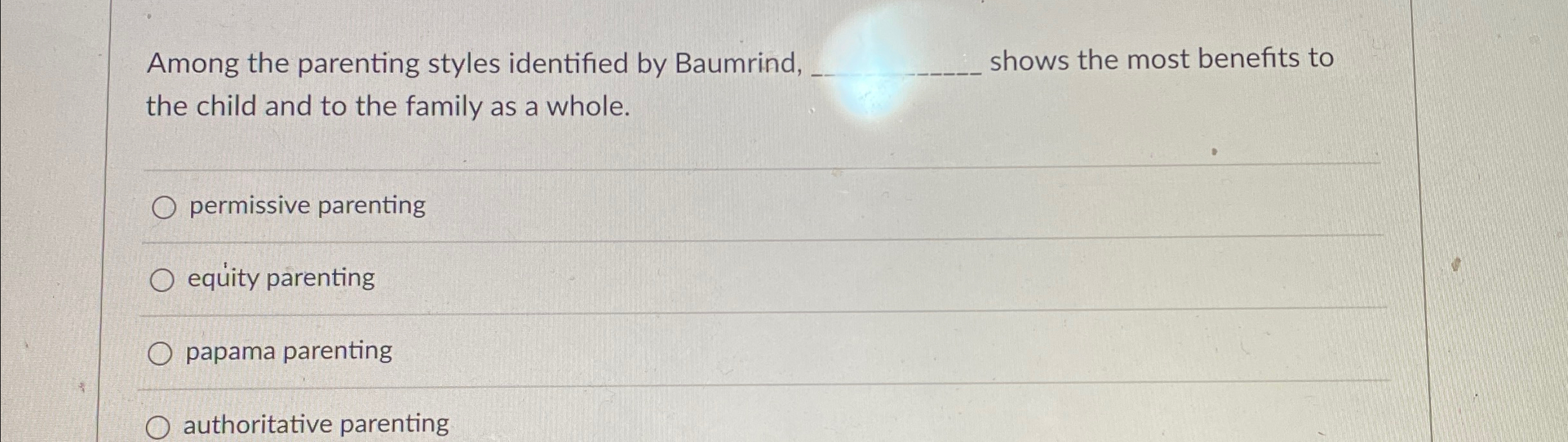 Solved Among the parenting styles identified by Baumrind, | Chegg.com